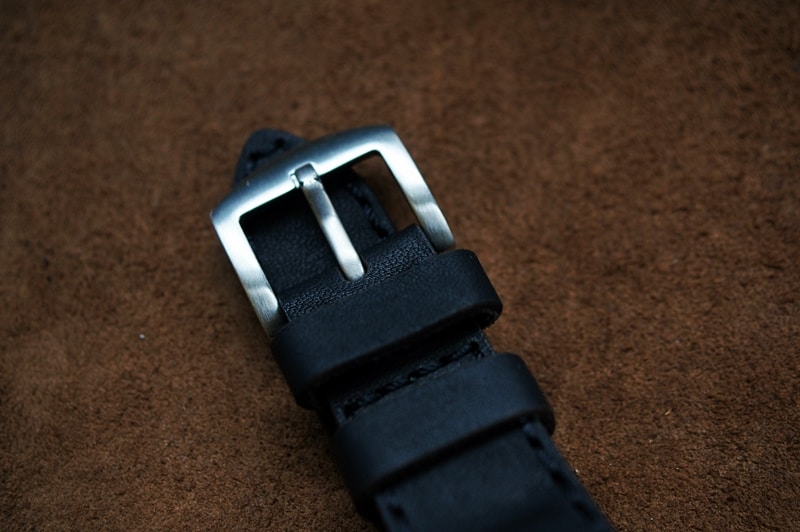 AWBF90-D123 BLACK Handmade Vintage Leather Strap incl. Lugs Adapter for ...