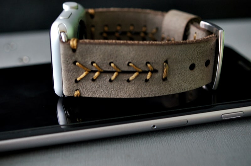 AWBF89-D3 Handmade Vintage Leather Strap incl. Lugs Adapter for Apple ...