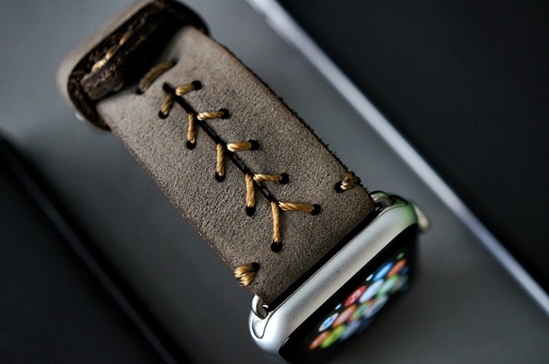AWBF89-D3 Handmade Vintage Leather Strap incl. Lugs Adapter for Apple ...