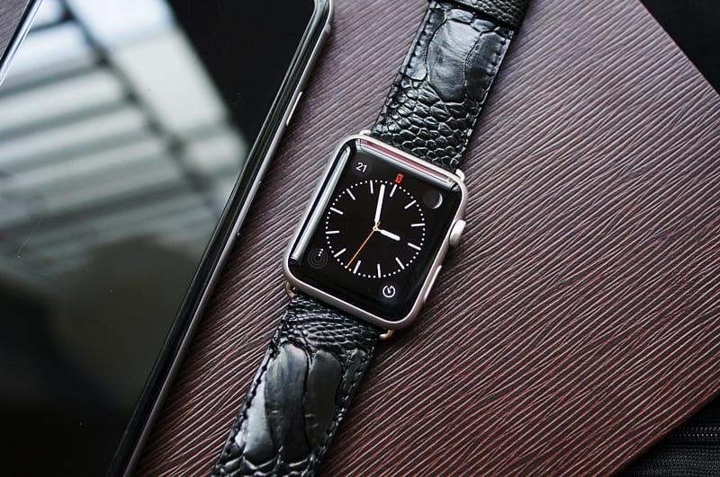 Handmade Ostrich Leg Strap 6 incl. Lugs Adapter + Buckle for Apple ...