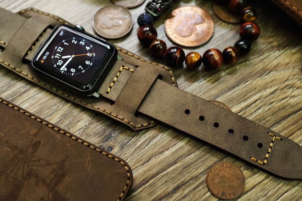 AWBF2626 -D3 CUFF Handmade Vintage Leather Strap incl. Lugs Adapter for ...