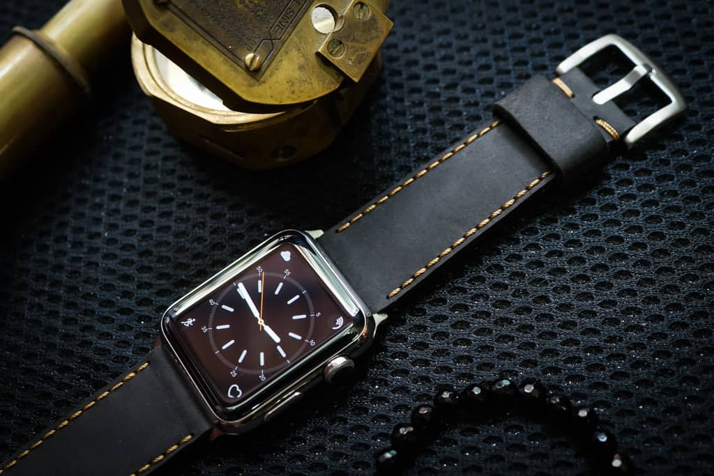 AWBF05-D123 GOLD Handmade Vintage Leather Strap incl. Lugs Adapter for ...