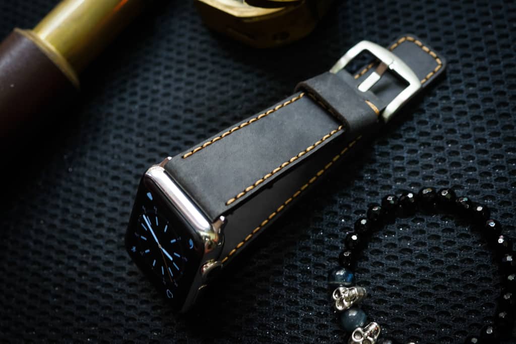 AWBF05-D123 GOLD Handmade Vintage Leather Strap incl. Lugs Adapter for ...